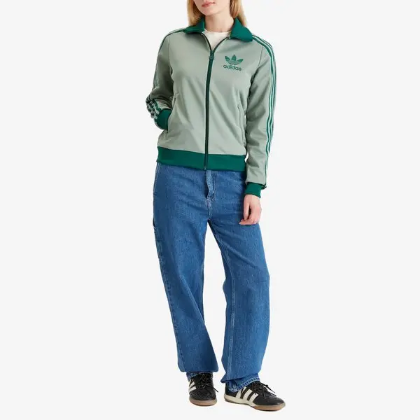 Adidas Beckenbauer Track Top - Silver Green - 30% Off